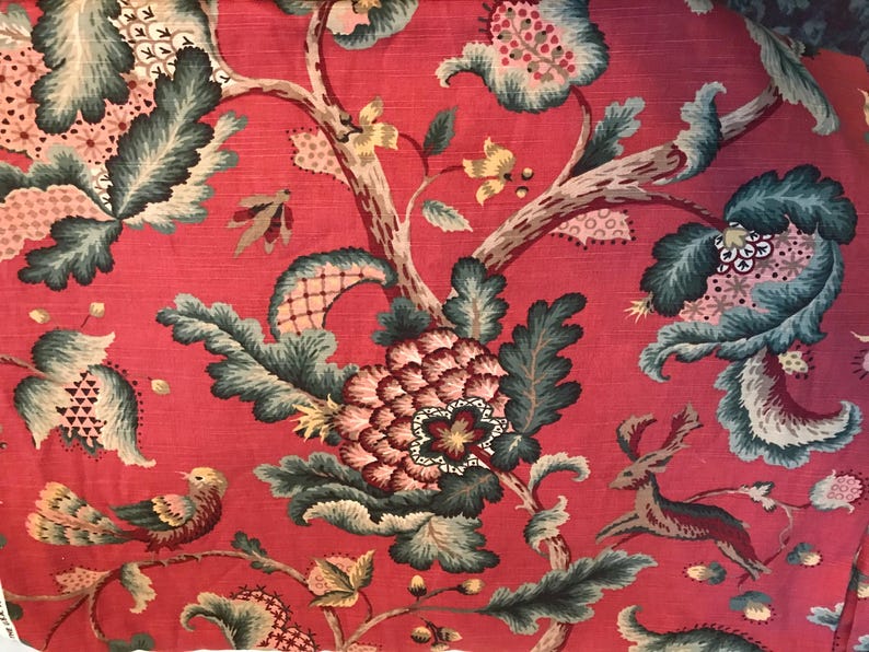 Vintage Kessler Concord Red Floral French Country Style Home Decor ...