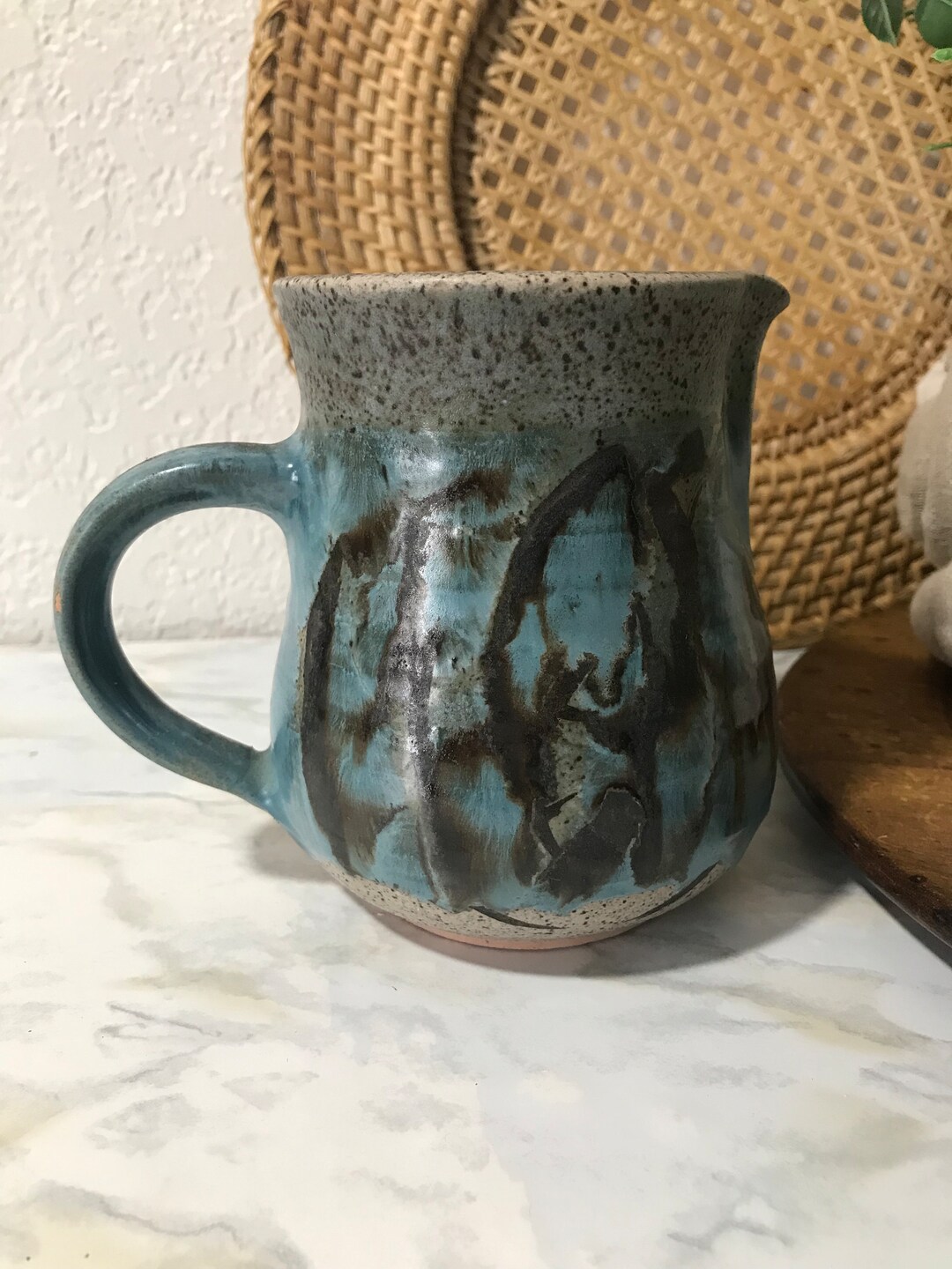 Vintage 70s Art Pottery, Ceramic Stoneware Vase, Ceramic Glazed Pitcher ...