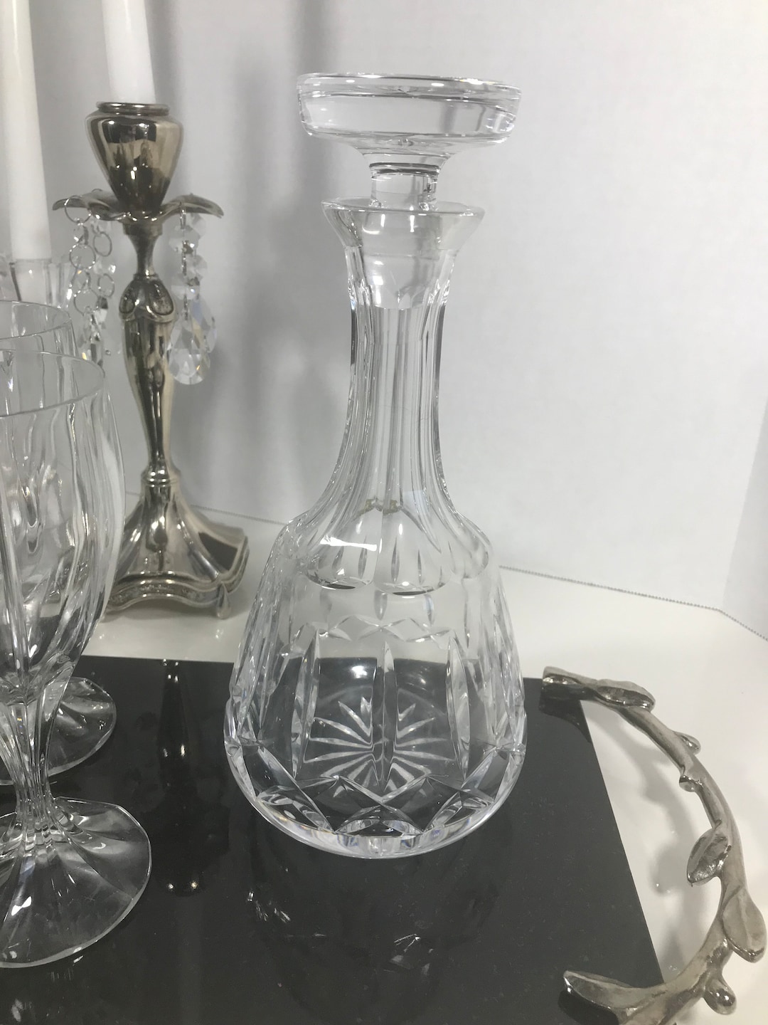 Vintage Atlantis Cut Crystal Decanter, Vintage Atlantis Elegant Glass ...