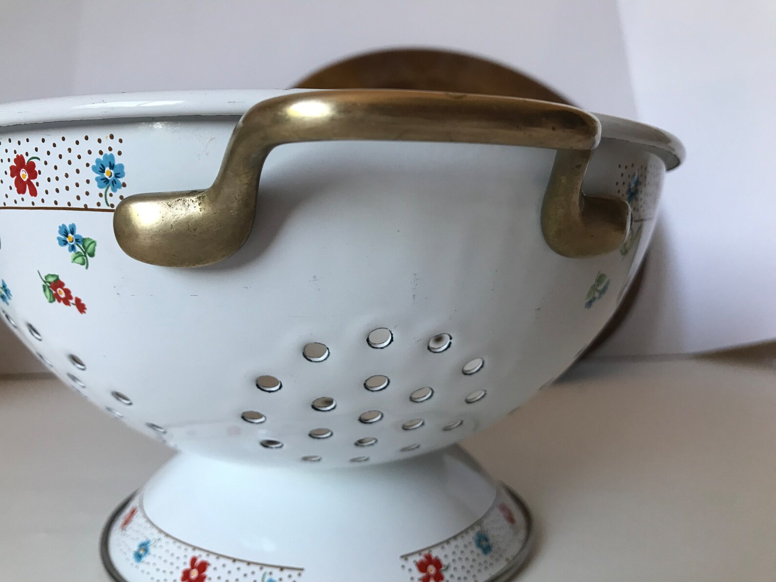 Vintage 1970s White Enamel Colander Strainer, M. Kamenstein White ...