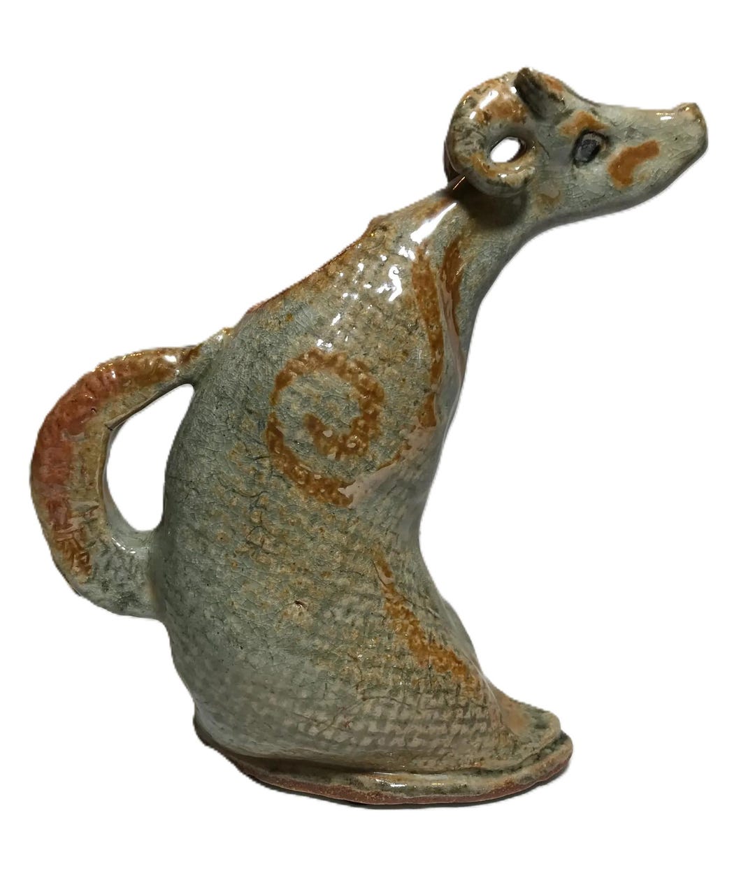 Vintage Studio Pottery Ram Pitcher, Signed Ceramic Animal Jug Sculpture ...