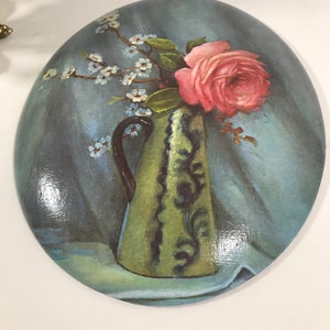 Vintage Chalkware Floral Wall Art, Vintage Still Life Floral Decoupage ...