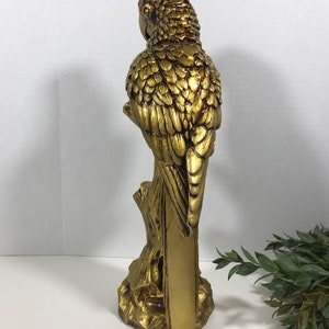 Vintage Parrot Statue, Vintage Gold Parrot Sculpture, Vintage Parrot ...