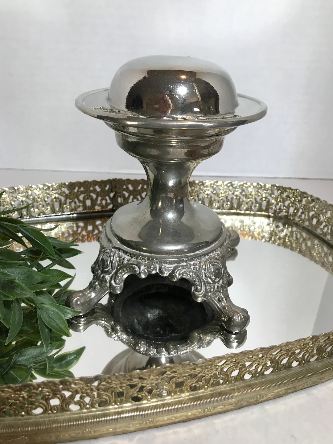 Vintage Silverplate Royal Salute Whiskey Decanter Stand | Ornate Bottle ...
