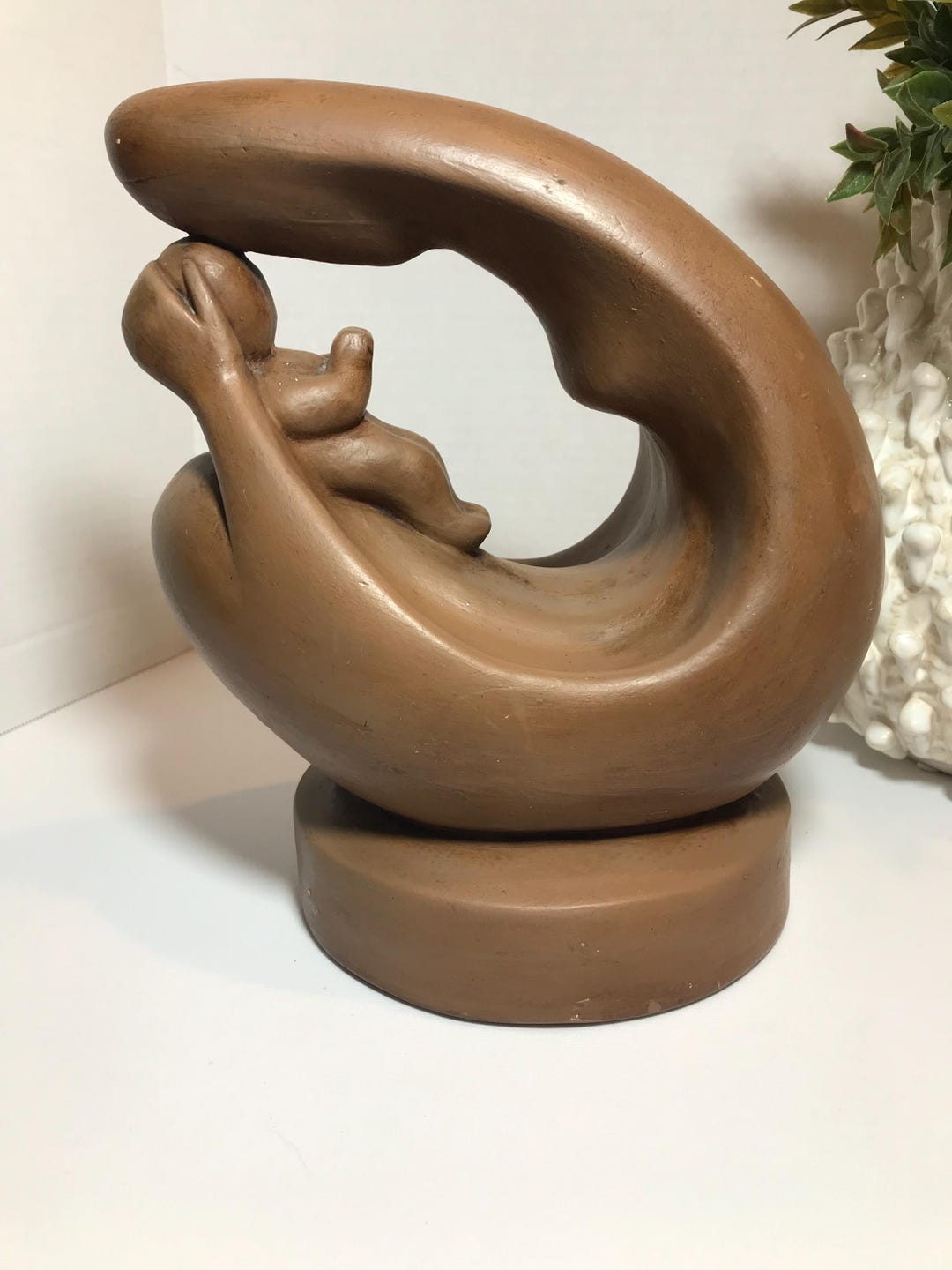 Vintage Mid Century Ceramic Mother and Child Modern Statue, Vintage ...