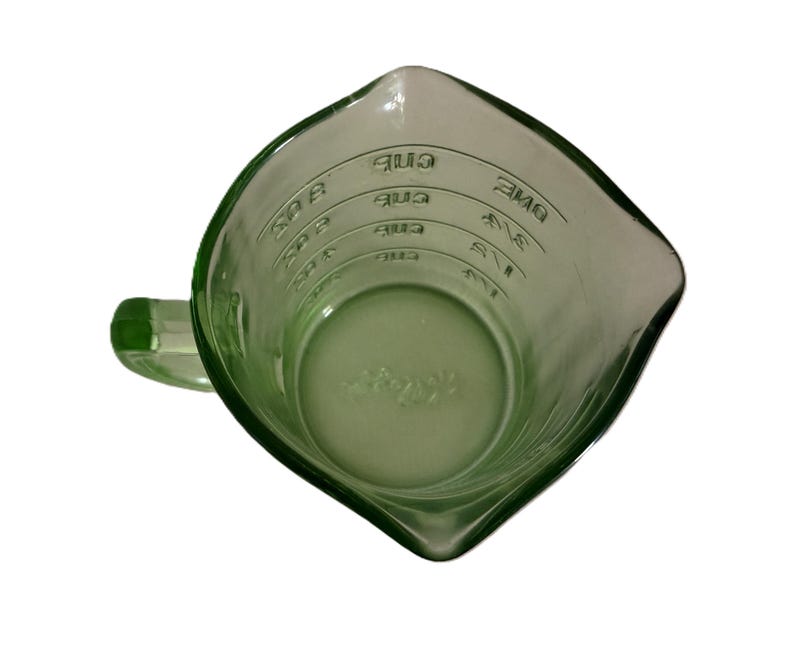 Vintage Green Uranium Depression Glass Kellogg’s Measuring Cup With ...