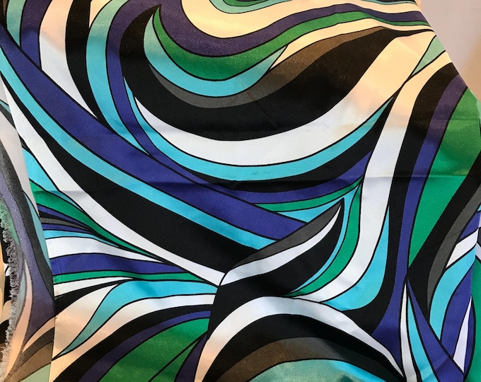 Colorful Pucci Style Printed Silk Fabric, Multi Color Pucci Style Mod ...