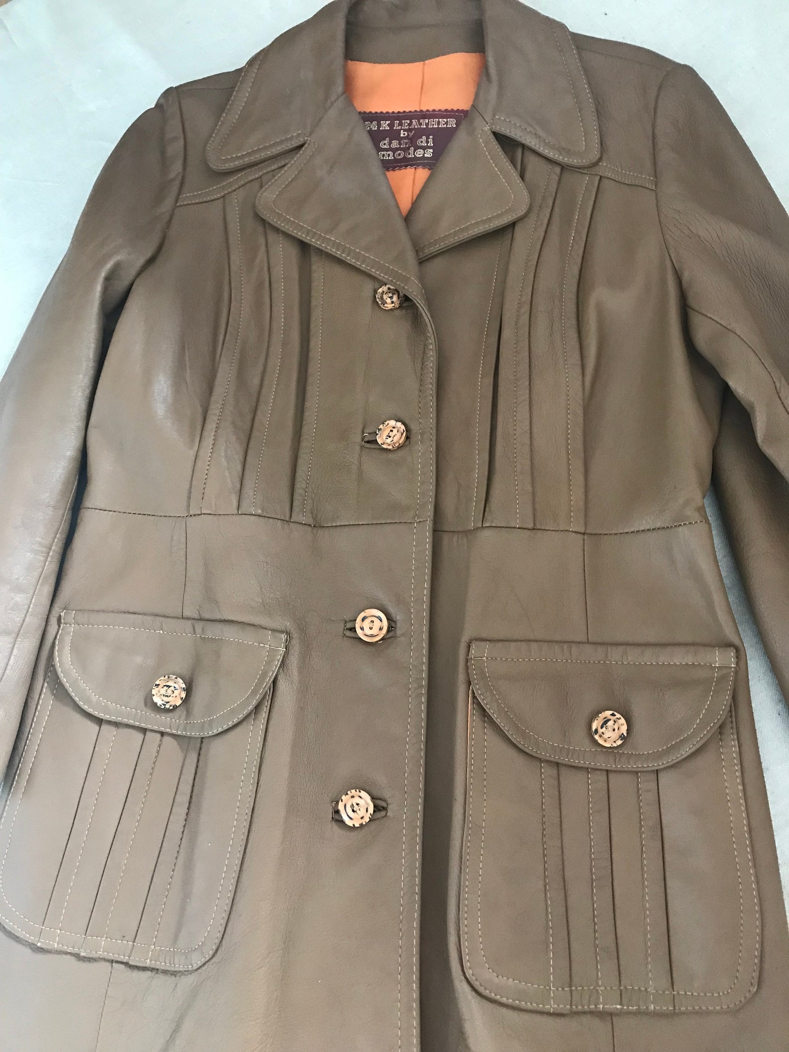 Vintage Dan Di Modes 70s Long Leather Trench Style Jacket - Etsy