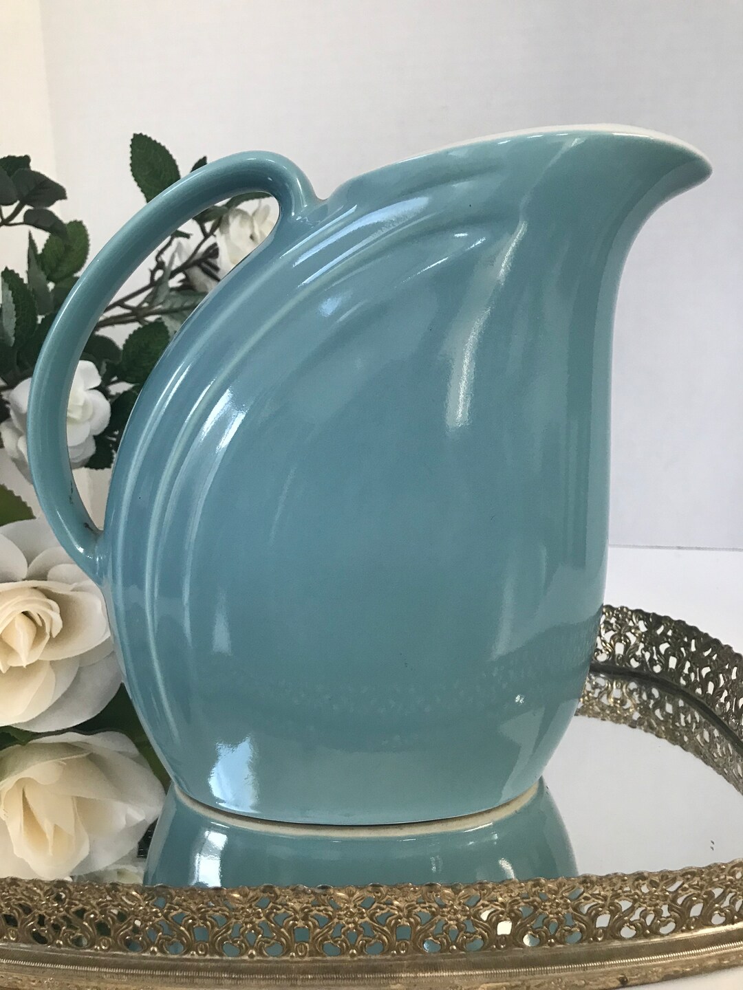 Vintage Blue and White Art Decor Pitcher Vintage Hall - Etsy