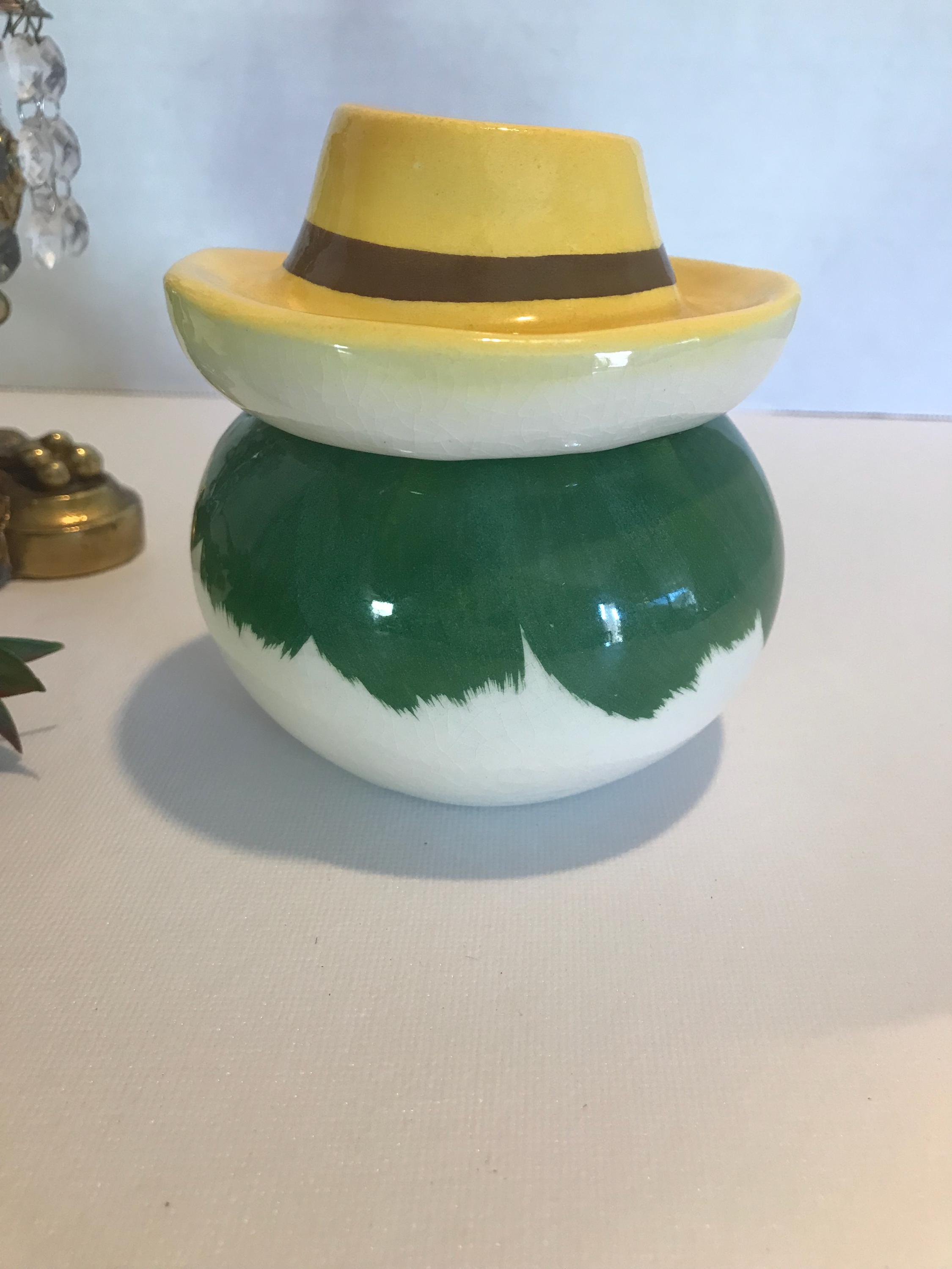 Vintage 1940s Deforest of California Face Ceramic Jam Jar, Vintage ...