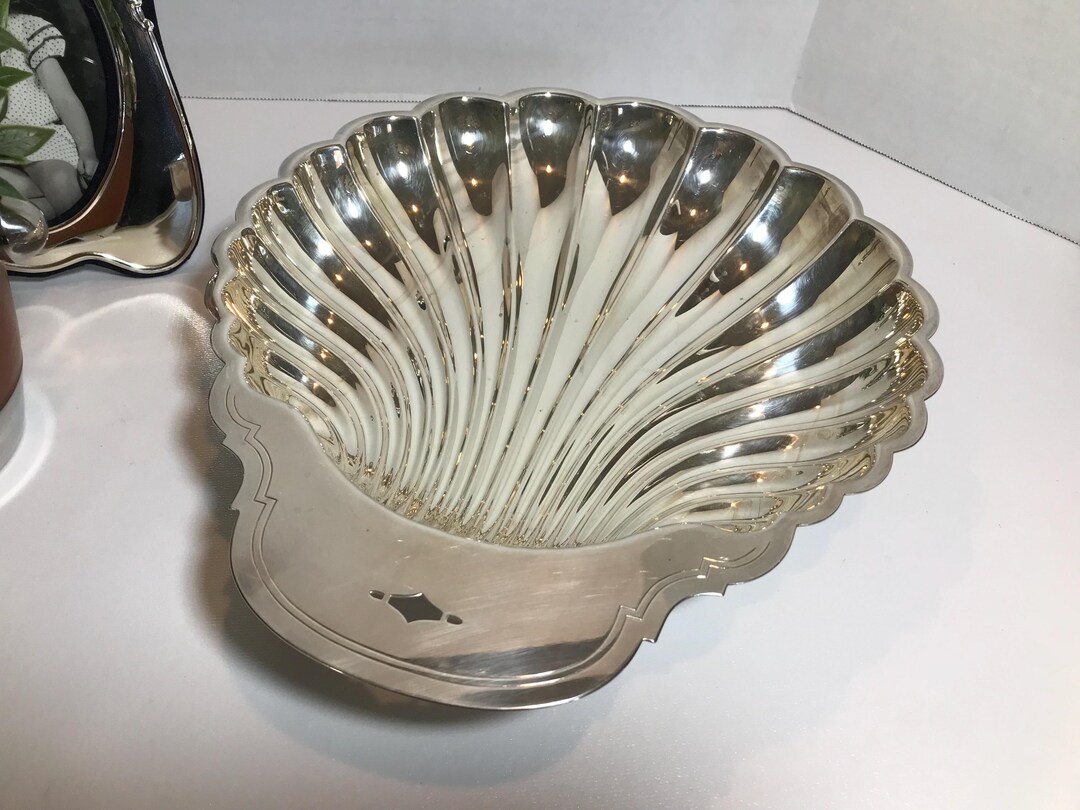 Vintage Silver Plate Seashell Elegant Serving Dish, Vintage Large ...
