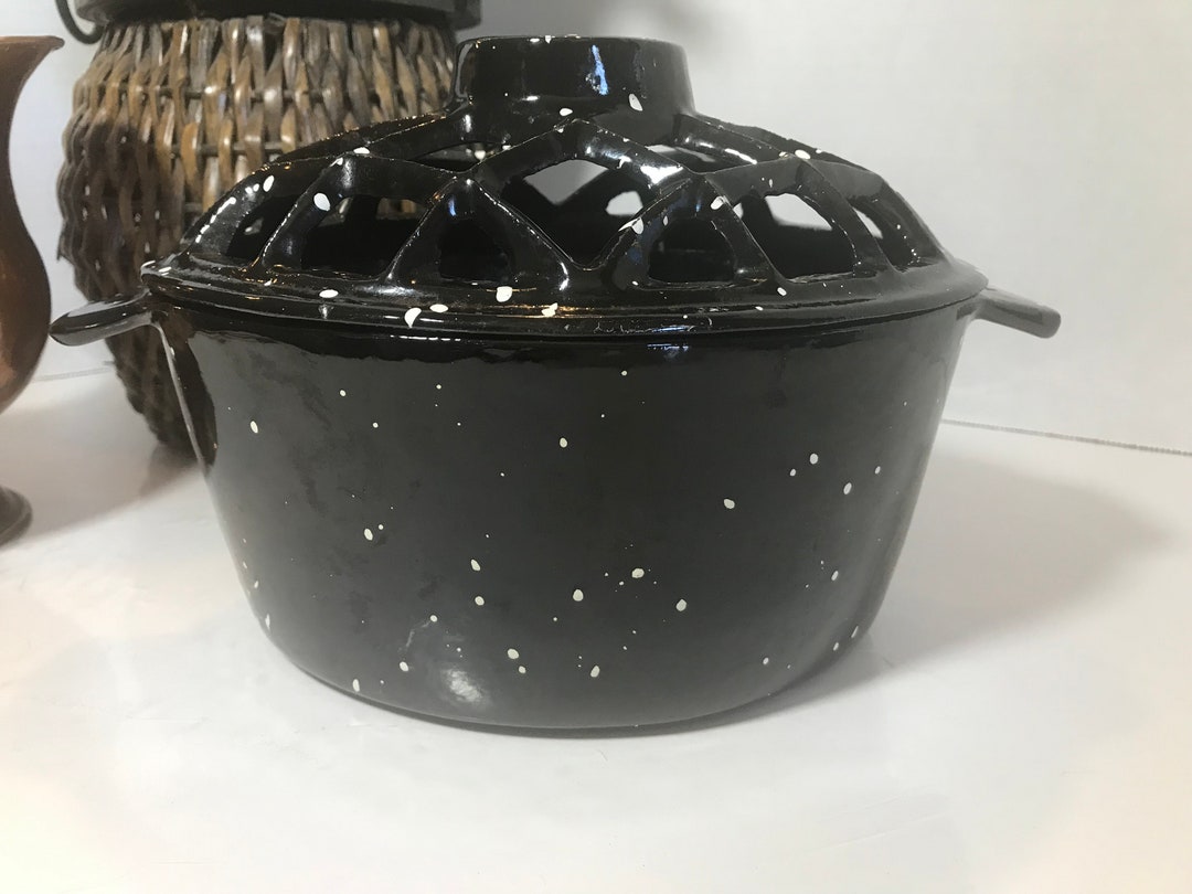 Vintage Wood Stove Cast Iron Humidifier, Vtg Cast Iron Lattice Top ...