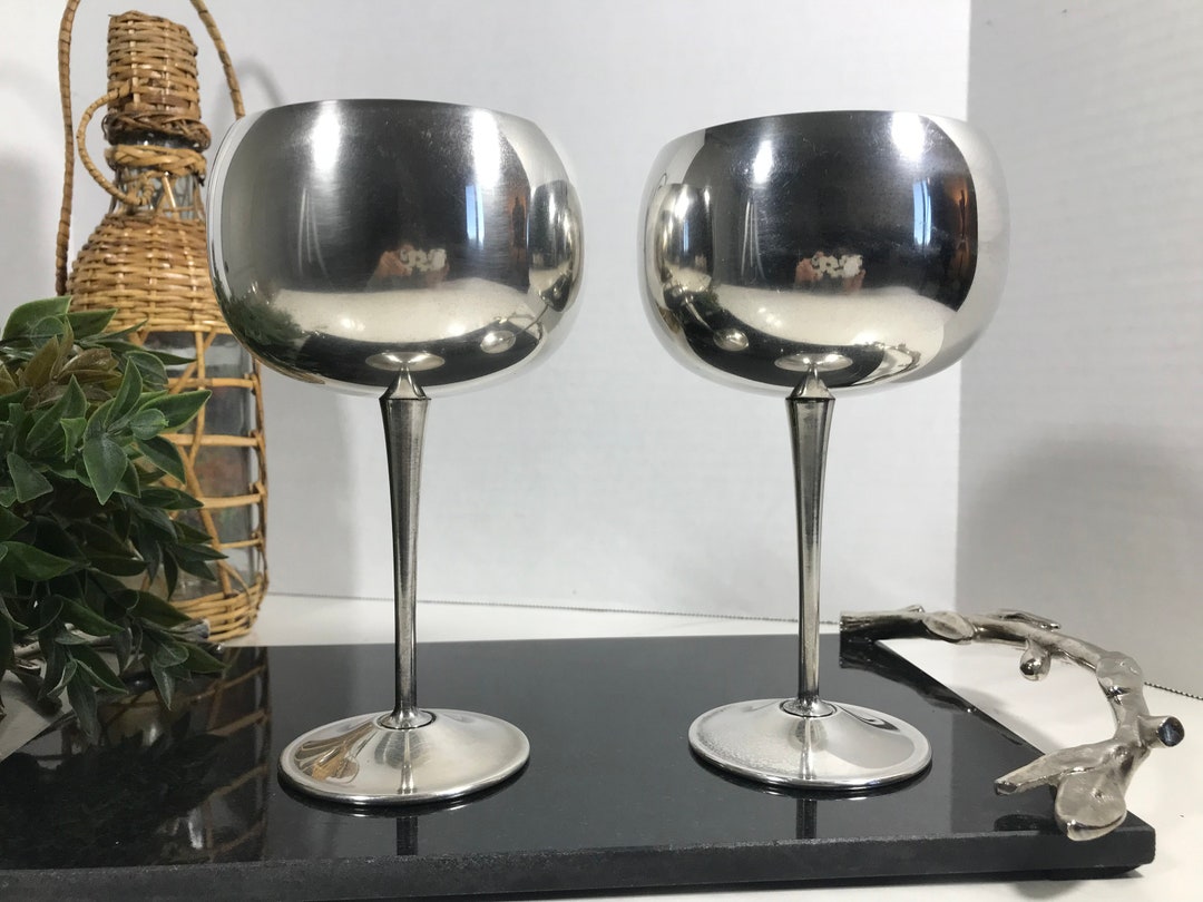 Vintage Silver Wine Goblets, Vtg Italian De Uberti Silver Wine Goblet ...