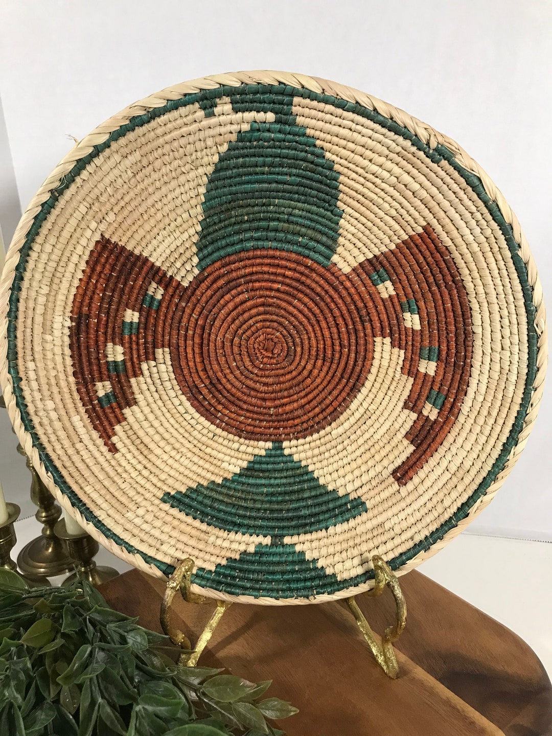 Native American Style Coil Woven Basket Bowl, Southwest Basket ...