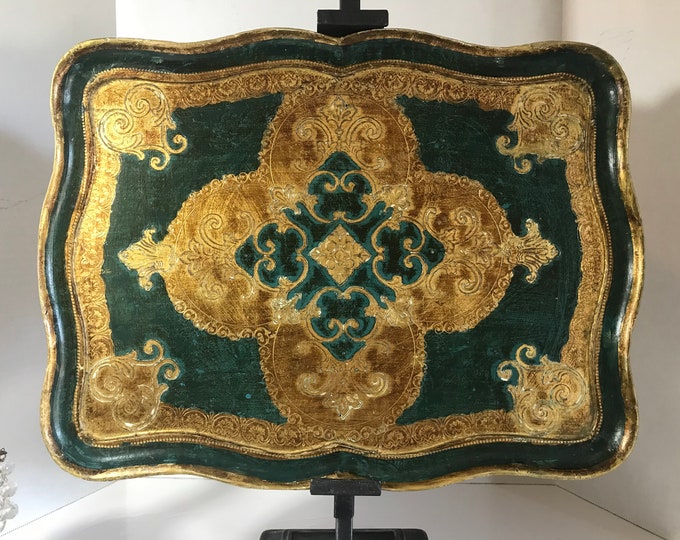 Vintage Florentine Tray, Elegant Italian Florentine Gold Gilt Serving ...