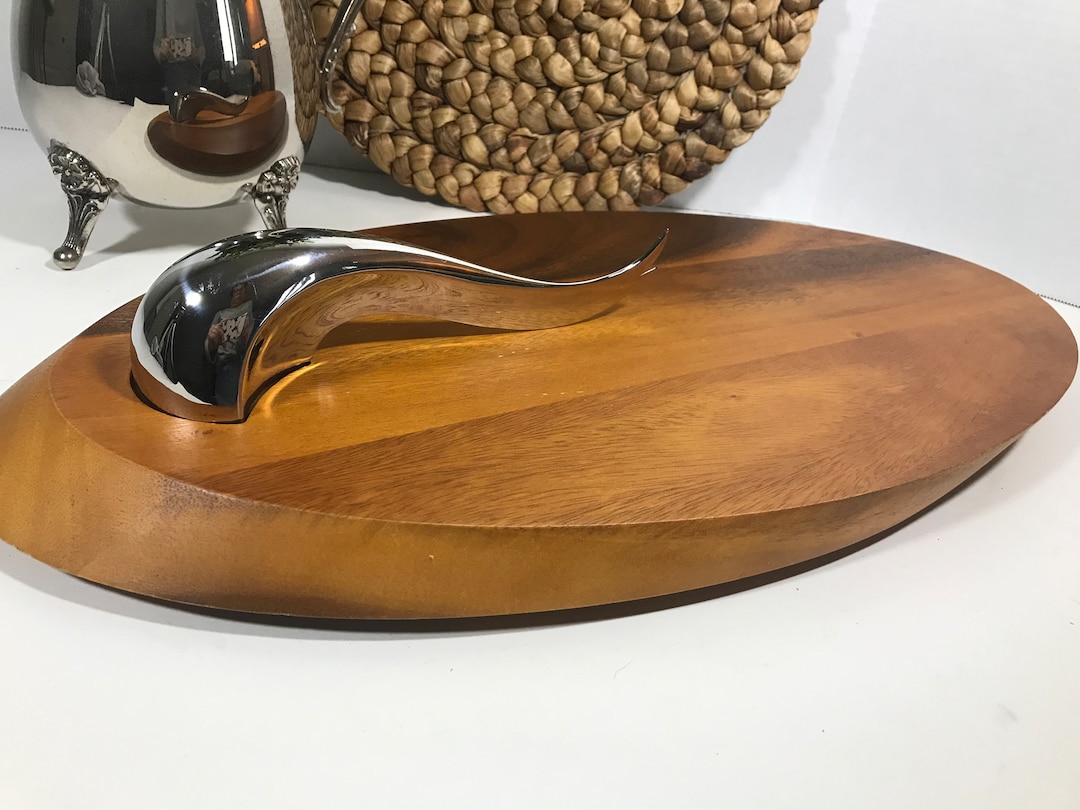 Nambe Wood Tray Cheeseboard, Nambe Oval Wood Charcuterie Board and ...