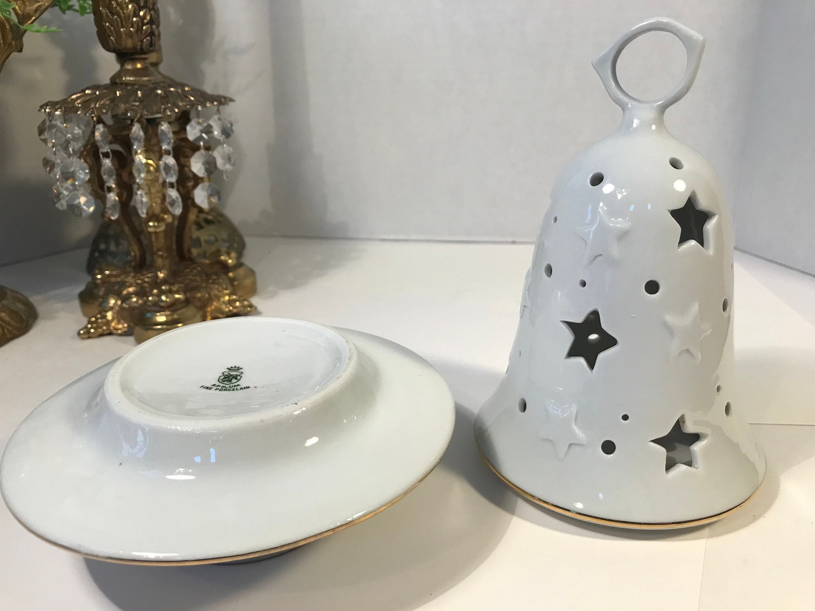 Vintage Apulum Ceramic Fairy Lamp, Apulum White Porcelain Tealight ...