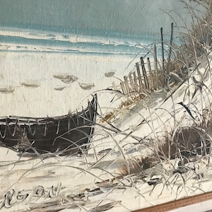 Alfred George Morgan Coastal Oil Painting 26x30, Signed Beach Cottage ...