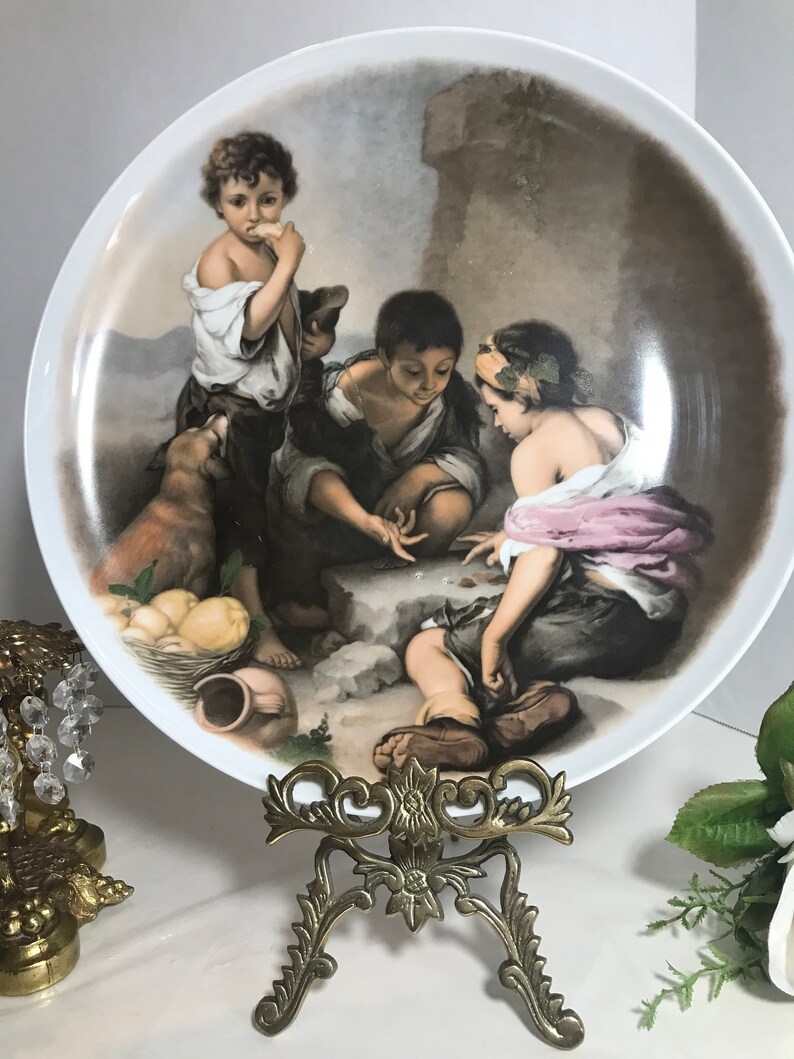 Antique 1940s Langenthal Decorative Plate, Langenthal Murillo "boys ...