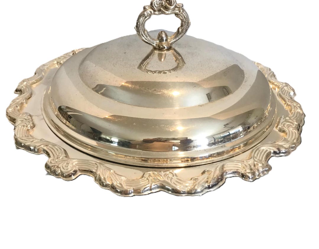 Vintage Elegant Silverplate Serving Dish, Silver Plated Vintage Large ...