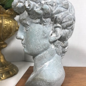 Vintage Ceramic Statue Planter, Vintage Cement Bust Planter, Vintage ...