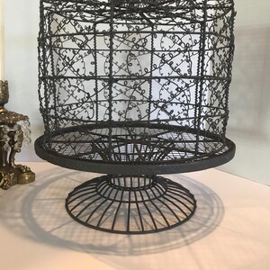 Vintage Wrapped Wire Cake Stand and Dome Cover, Rustic Wire Kitchen ...