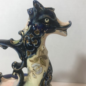 Antique Zsolnay Openwork Glazed Ceramic Figural Handled Pitcher, Form ...