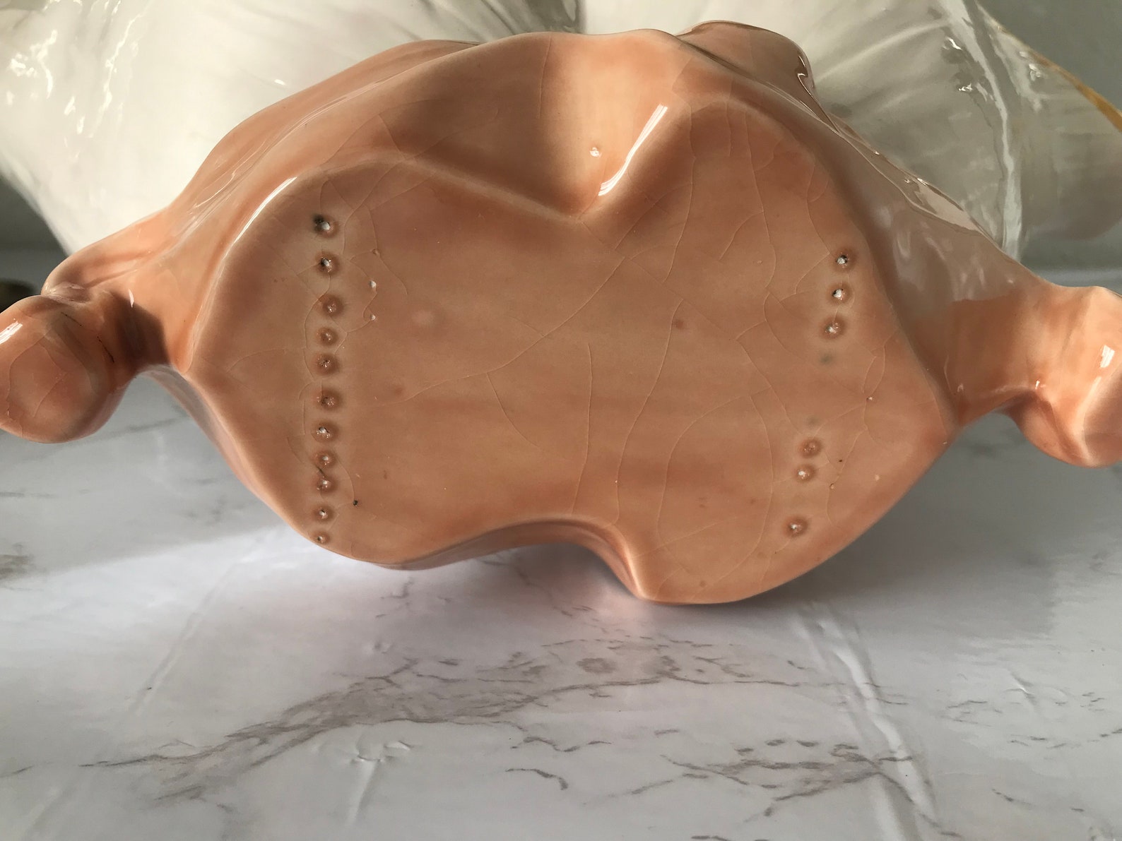 Vintage Art Deco Designed Large White Shell Shaped Bowl With - Etsy