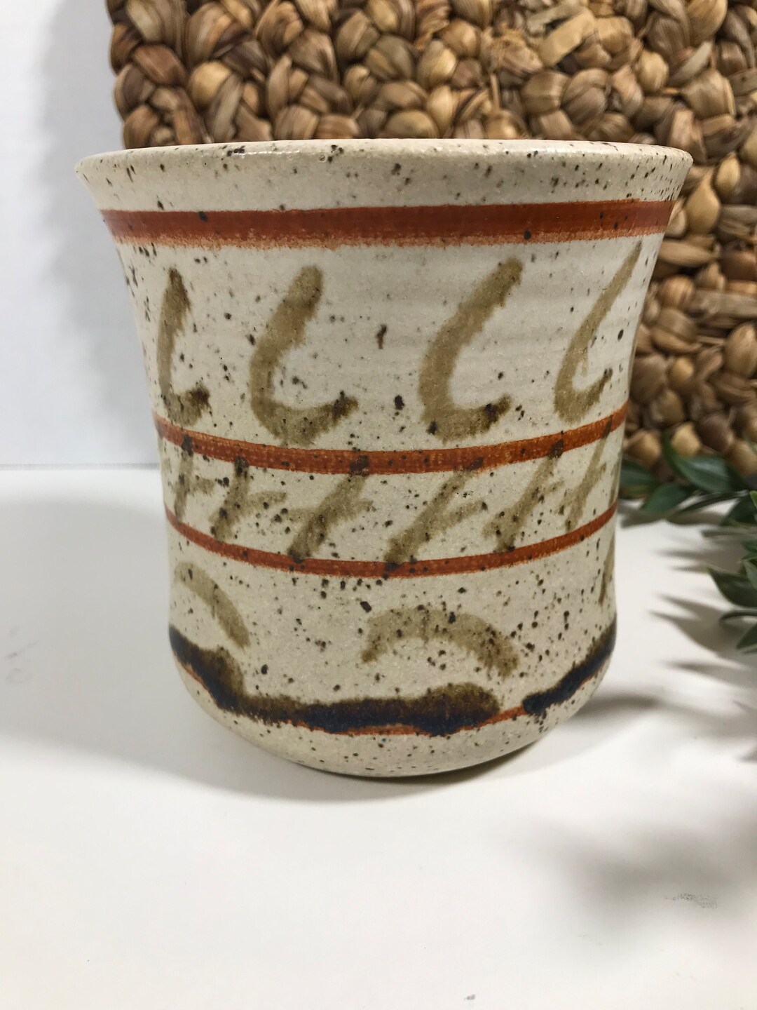 Vintage Stoneware Ceramic Planter, Vtg Ceramic Planter, Vtg Handpainted ...