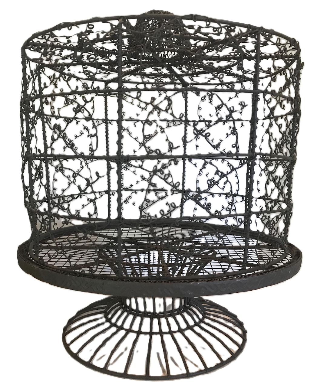 Vintage Wrapped Wire Cake Stand and Dome Cover, Rustic Wire Kitchen ...