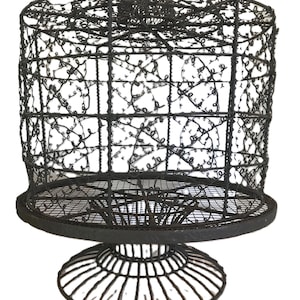 Vintage Wrapped Wire Cake Stand and Dome Cover, Rustic Wire Kitchen ...