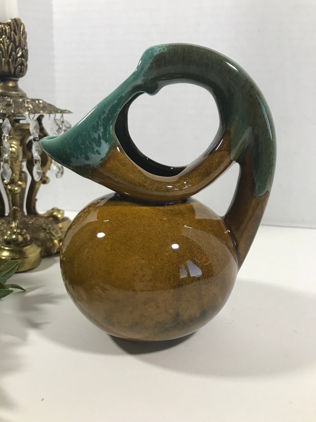 Vintage Ceramic MCM Dryden Vase, Vtg Mod Ceramic Drip Glaze Pitcher ...