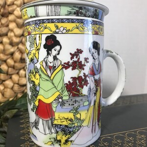 Asian Inspired White Teacup Set, Ceramic Porcelain Tea Cup, Stainer and ...