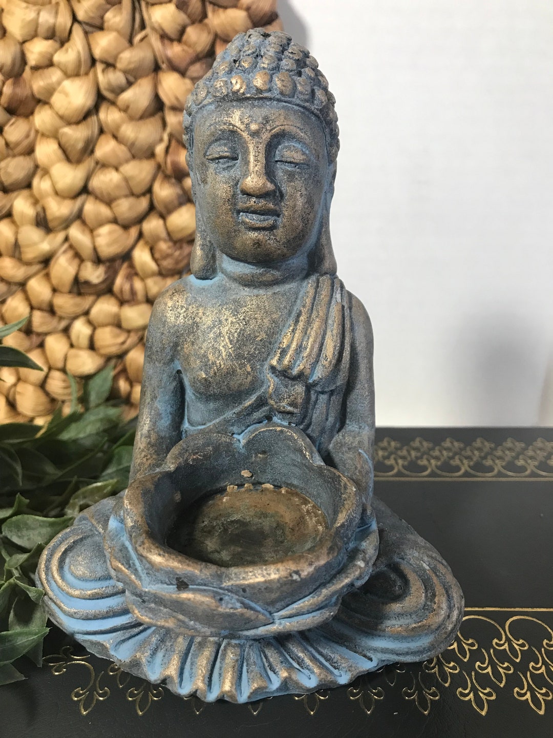 Vintage Cement Buddha, Vintage Cement Sitting Buddha With Bowl ...