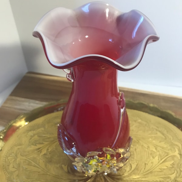 Ruffled Rim Vase - Etsy