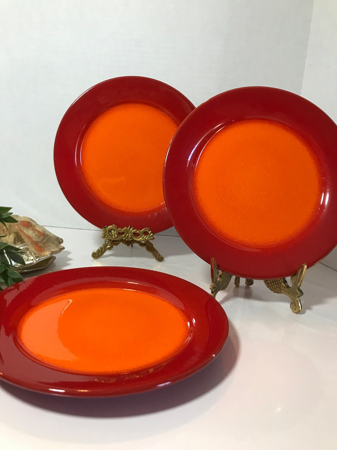 Vintage Waechtersbach Germany Red Orange 8.5" Plates, Waechtersbach Fun ...