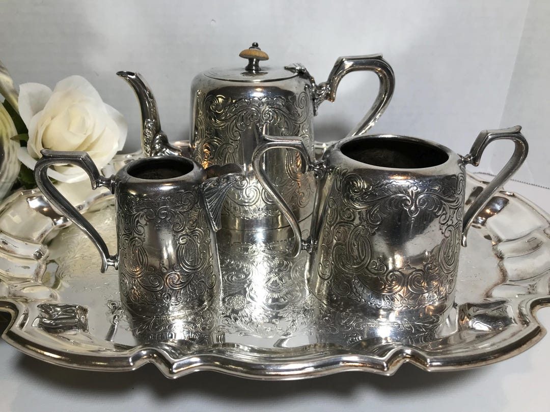 Vintage JH Potter Sheffield Silver Tea Set, Sheffield JH Potter Elegant ...