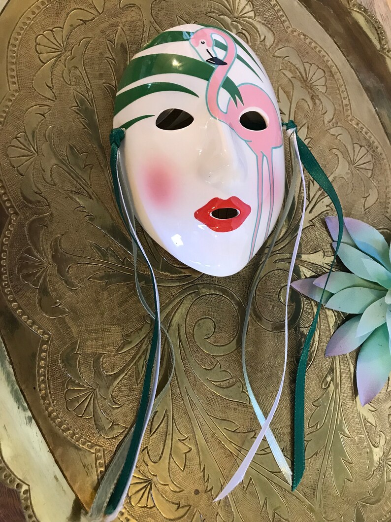 Vintage Vandor Japan Ceramic Wall Mask With Ribbons and - Etsy