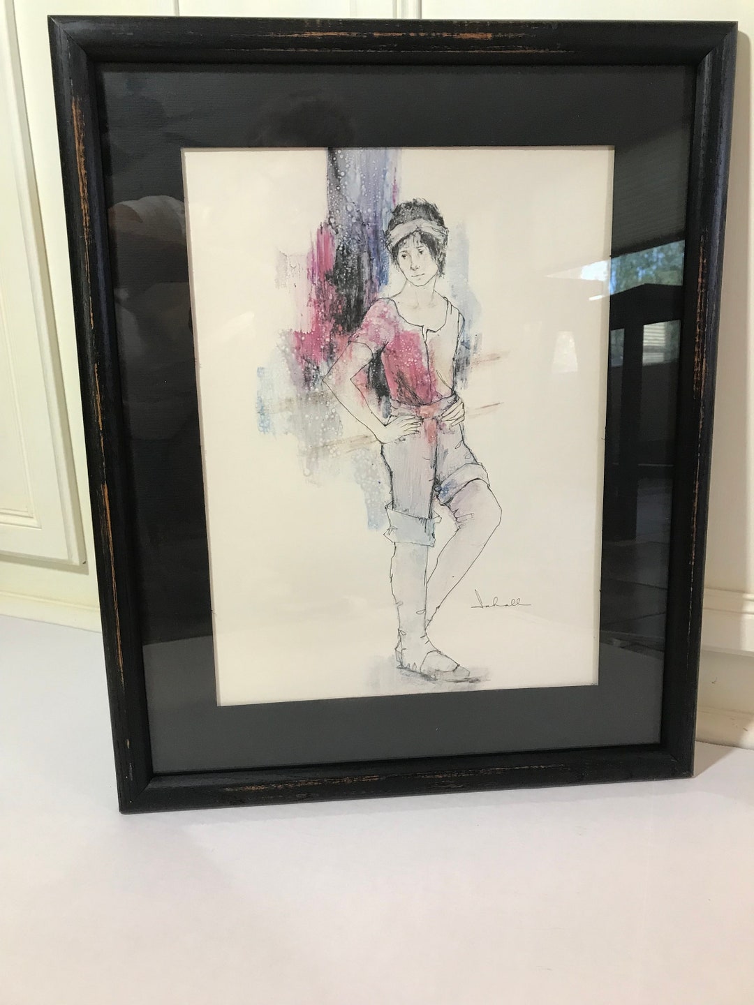 Vintage 1980s Susan Sahall Ballet Lithograph, Vtg Susan Sahall "male ...