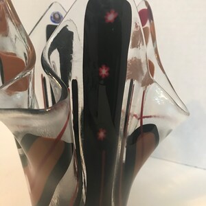 Glass Modern Vase, Abstract Glass Vase, Fused Glass Abstract Vase ...