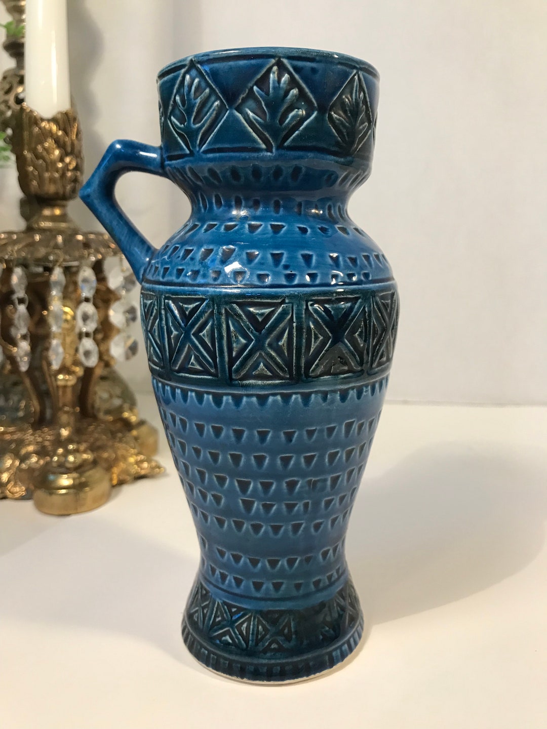 Vintage Rare Bitossi Lighter, Vitage Bitossi Rimini Blue Blue Ceramic ...