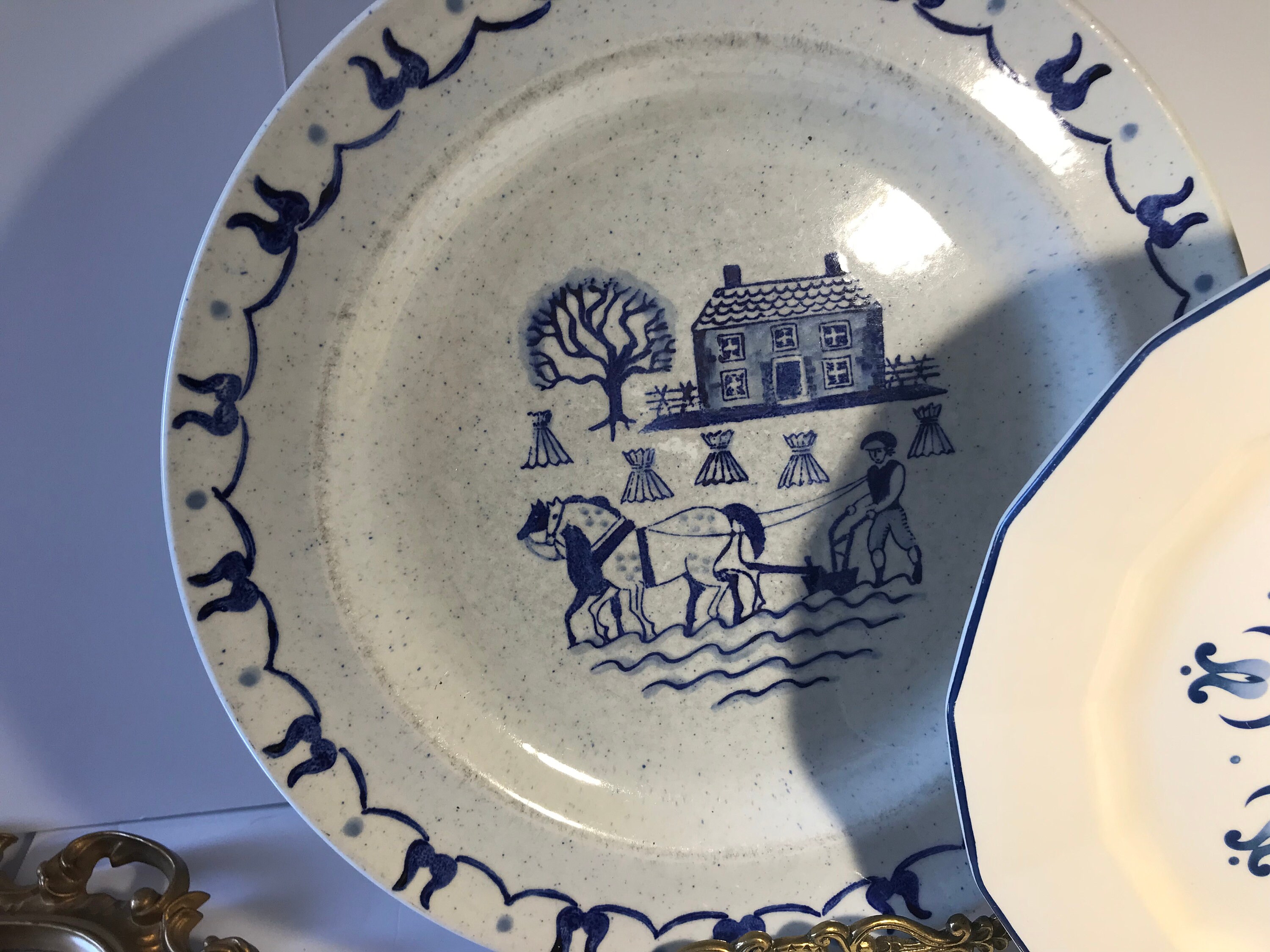 Vintage Blue and White Mix and Match 3 Dinner Plates - Etsy