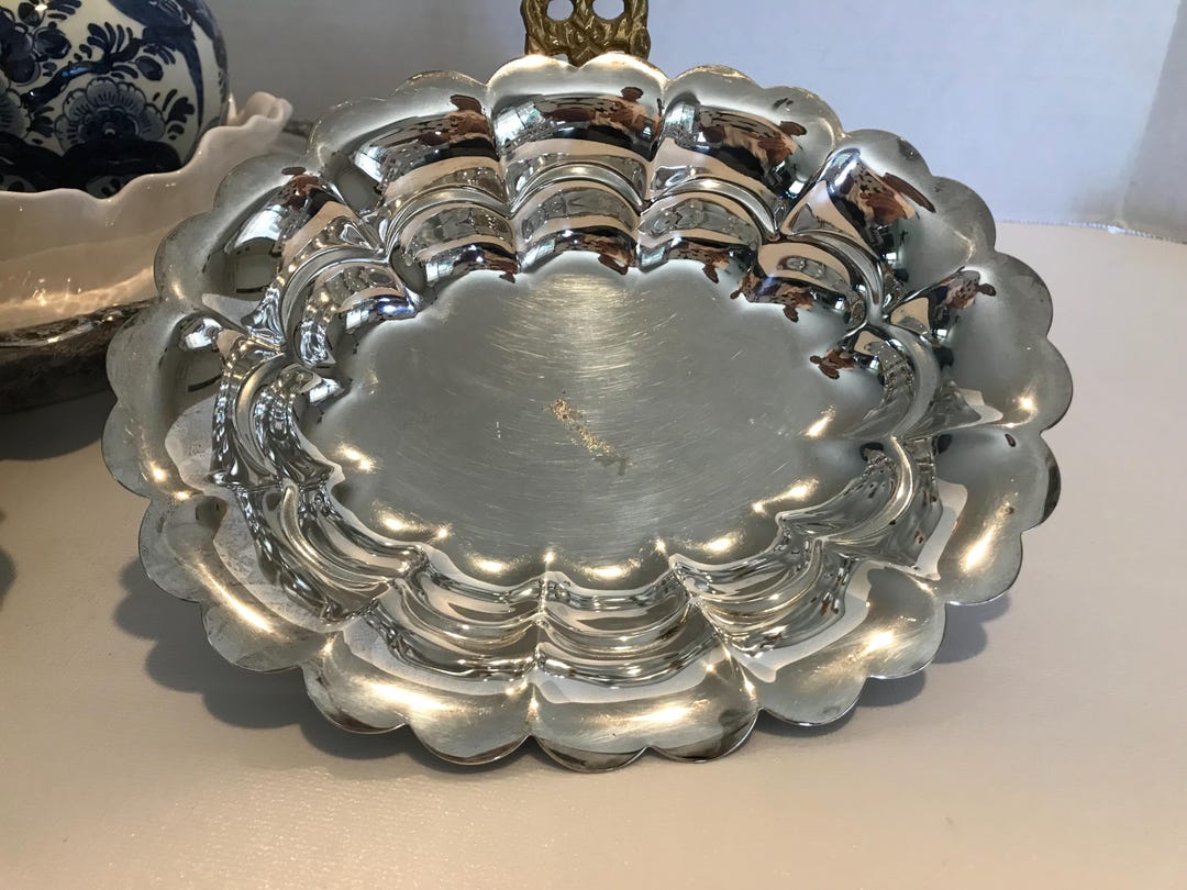 Vintage Silver Plate Scalloped Edge Elegant Trinket Dish, Vintage Small ...