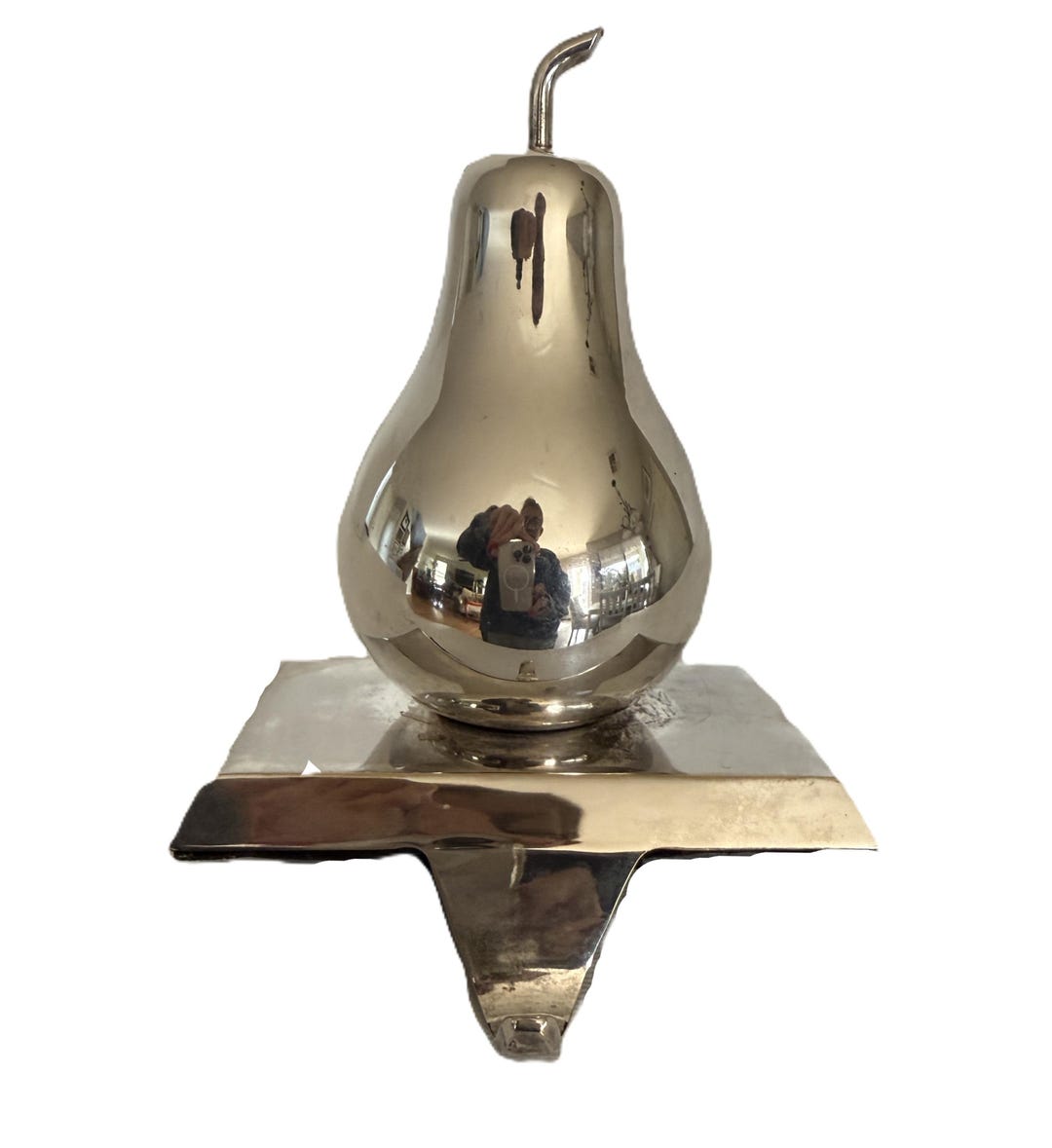 Vintage Silverplate Pear Stocking Holder, Elegant Mantel Holiday Decor ...