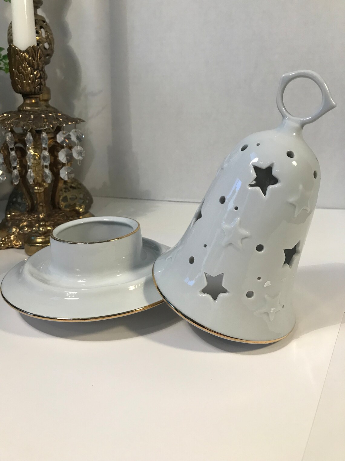 Vintage Apulum Ceramic Fairy Lamp, Apulum White Porcelain Tealight ...