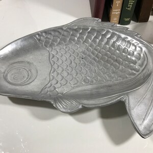 Vintage Pewter Fish Platter, Pewter Serving Platter, Decorative Pewter ...