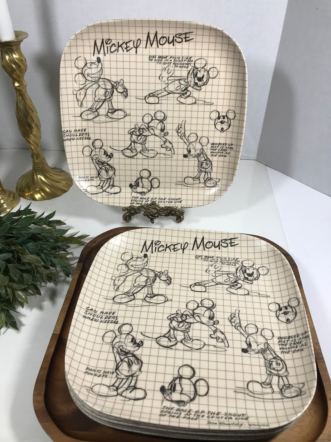 Disney Mickey Mouse Square Plastic Plate, Disney Don Towley 1937 ...