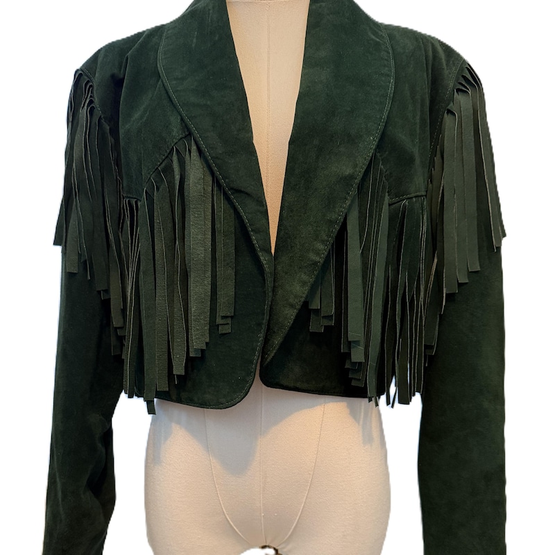Green Fringe Jacket Crop - Etsy