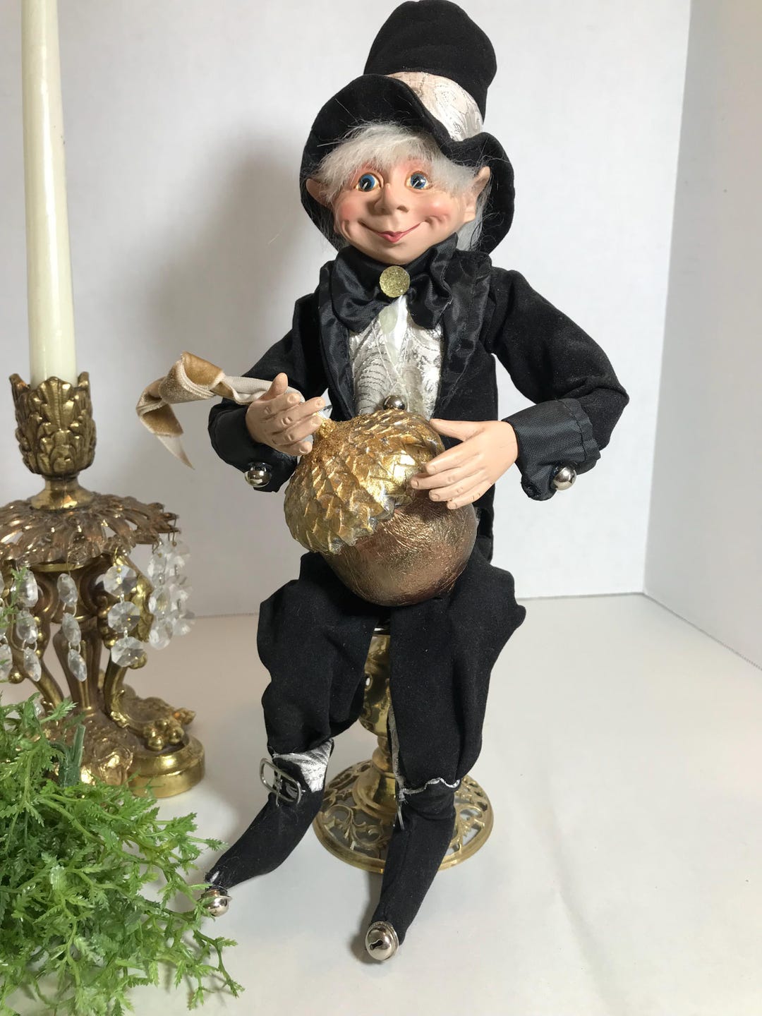 Vintage Floridus Black Tie and Top Hat Elf, Vintage Detailed Elf in ...