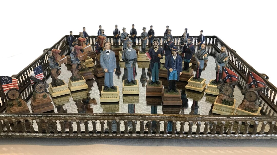 Vintage Civil War Chess Set Pieces, Vintage History Channel Civil War ...